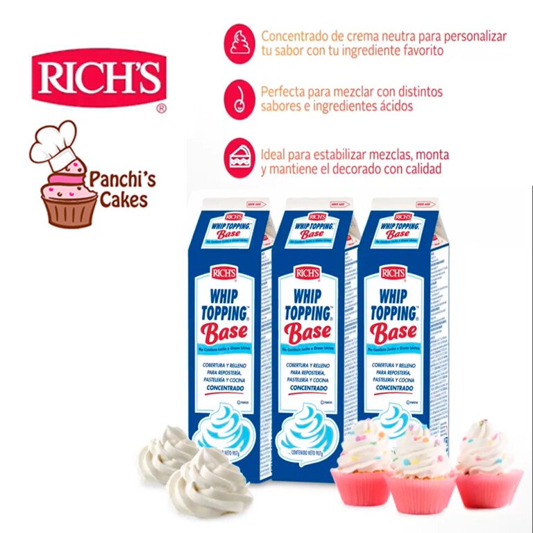 Whip Topping Base Concentrado Rich´s Cobertura Y Relleno 1kg – Panchis ...