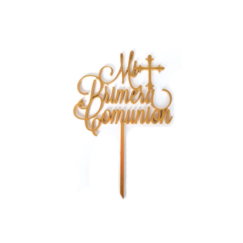 Topper Dorado Mi Primera Comunión – Panchis Cakes