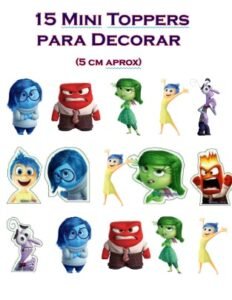 Combo Cake-Topper Intensamente + 15 Mini Topper – Panchis Cakes