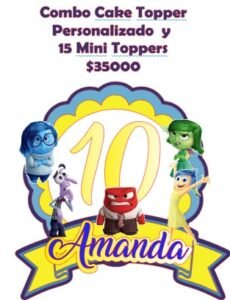 Combo Cake-Topper Intensamente + 15 Mini Topper – Panchis Cakes